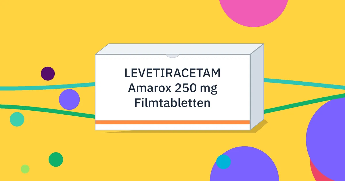 Symbolbild: Packung mit der Aufschrift LEVETIRACETAM Amarox 250 mg Filmtabletten (PZN 17852635) – Verfügbarkeit und Bezug in Apotheken in Frankfurt am Main