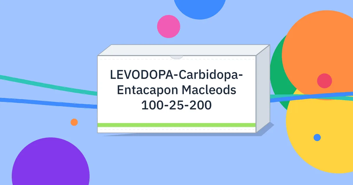 Symbolbild: Packung mit der Aufschrift LEVODOPA-Carbidopa-Entacapon Macleods 100-25-200 (PZN 18327078) – Verfügbarkeit und Bezug in Apotheken in Frankfurt am Main