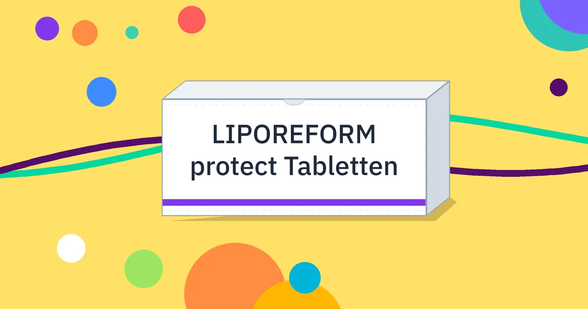 Symbolbild: Packung mit der Aufschrift LIPOREFORM protect Tabletten (PZN 19775169) – Verfügbarkeit und Bezug in Apotheken in Frankfurt am Main