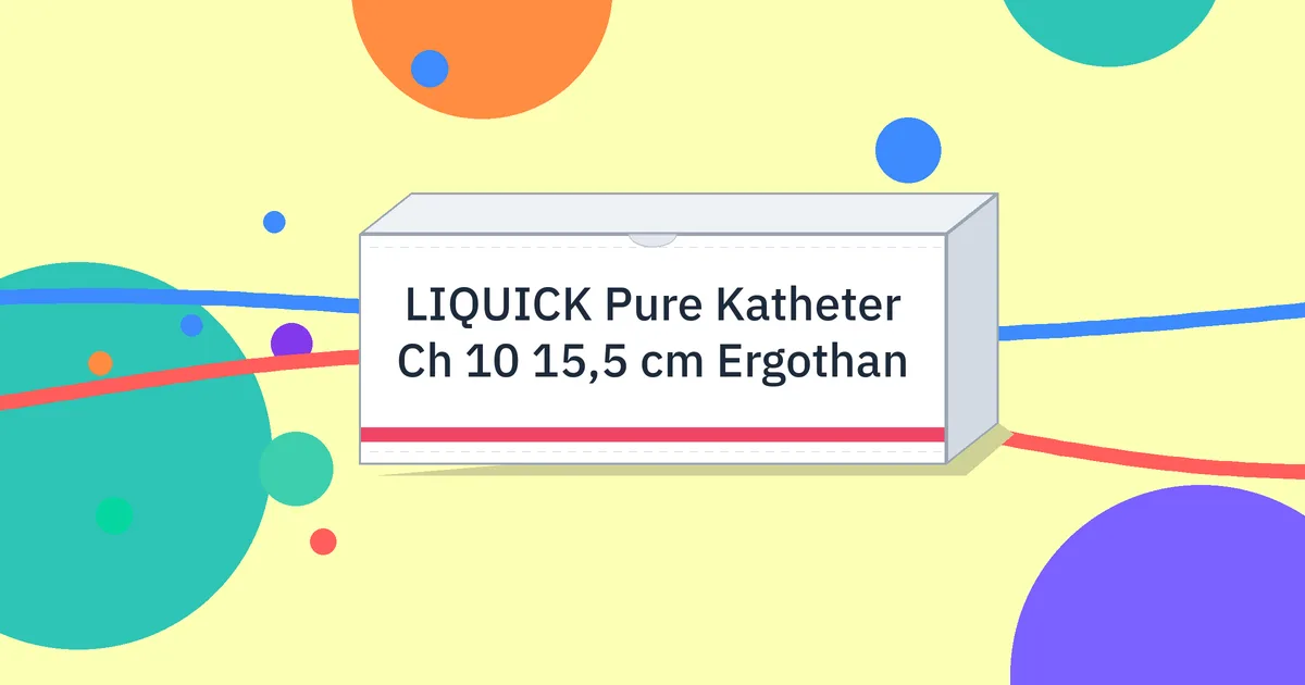 Symbolbild: Packung mit der Aufschrift LIQUICK Pure Katheter Ch 10 15,5 cm Ergothan (PZN 03069877) – Verfügbarkeit und Bezug in Apotheken in Frankfurt am Main