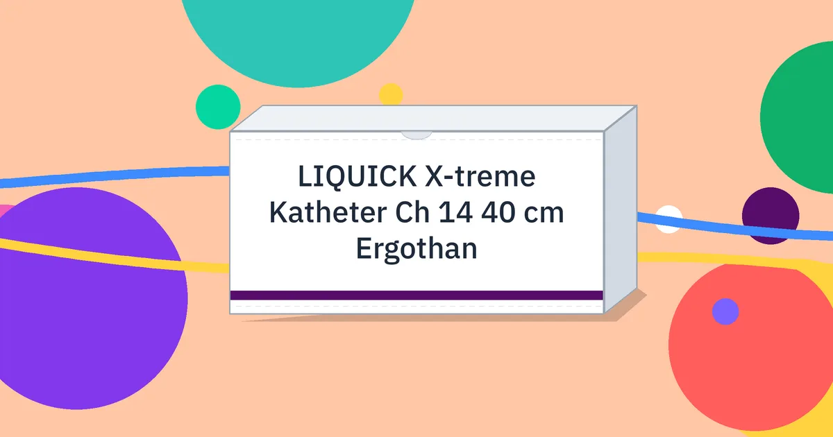 Symbolbild: Packung mit der Aufschrift LIQUICK X-treme Katheter Ch 14 40 cm Ergothan (PZN 12391247) – Verfügbarkeit und Bezug in Apotheken in Frankfurt am Main