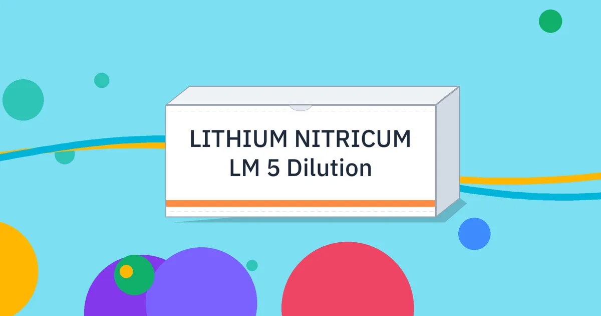 Symbolbild: Packung mit der Aufschrift LITHIUM NITRICUM LM 5 Dilution (PZN 12932387) – Verfügbarkeit und Bezug in Apotheken in Frankfurt am Main