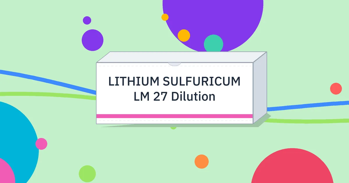 Symbolbild: Packung mit der Aufschrift LITHIUM SULFURICUM LM 27 Dilution (PZN 12933116) – Verfügbarkeit und Bezug in Apotheken in Frankfurt am Main