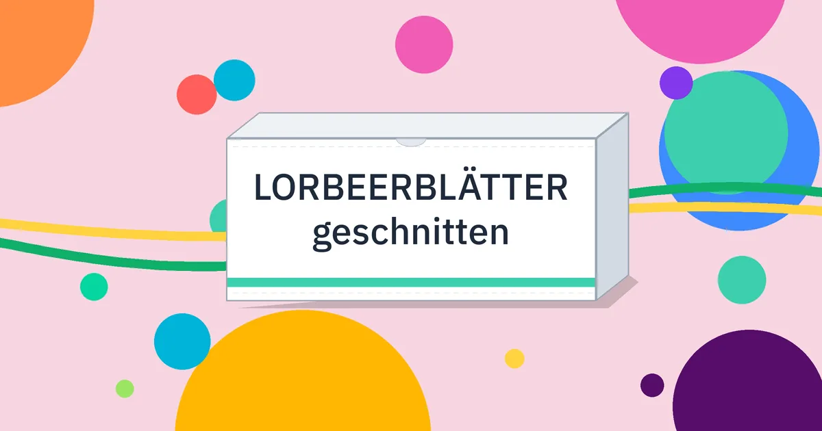 Symbolbild: Packung mit der Aufschrift LORBEERBLÄTTER geschnitten (PZN 14031553) – Verfügbarkeit und Bezug in Apotheken in Frankfurt am Main