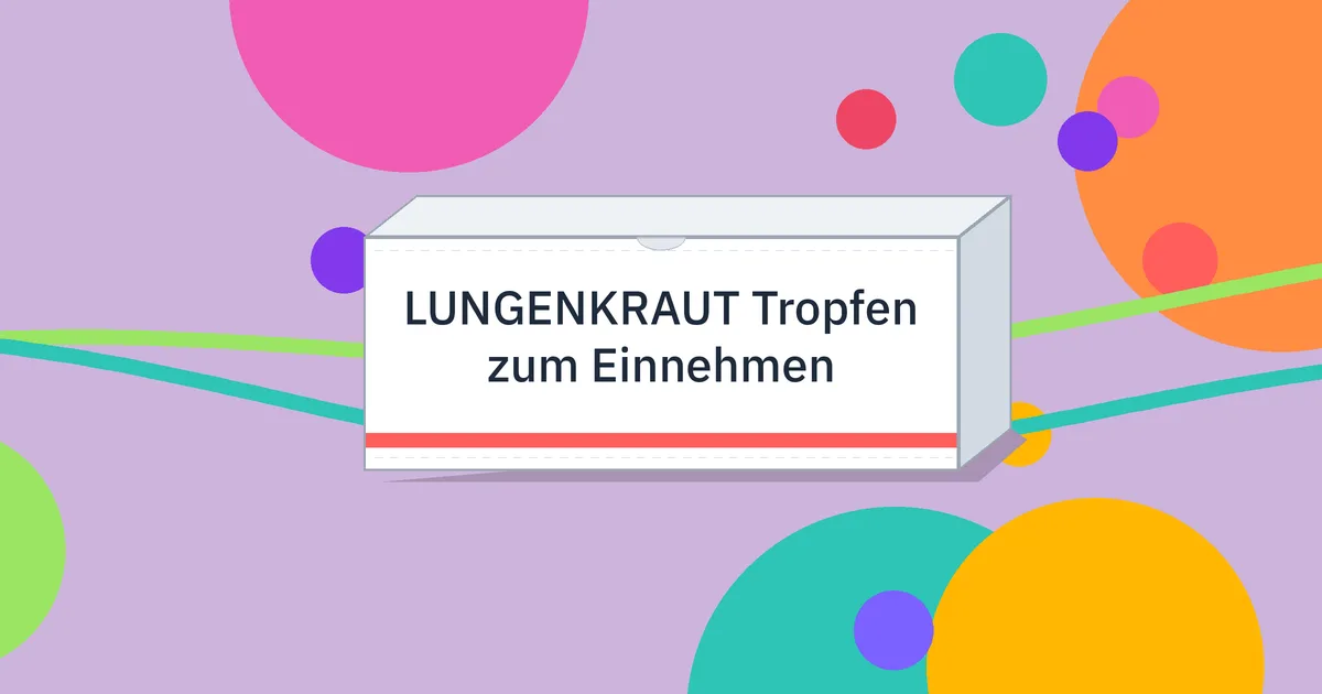 Symbolbild: Packung mit der Aufschrift LUNGENKRAUT Tropfen zum Einnehmen (PZN 17427599) – Verfügbarkeit und Bezug in Apotheken in Frankfurt am Main
