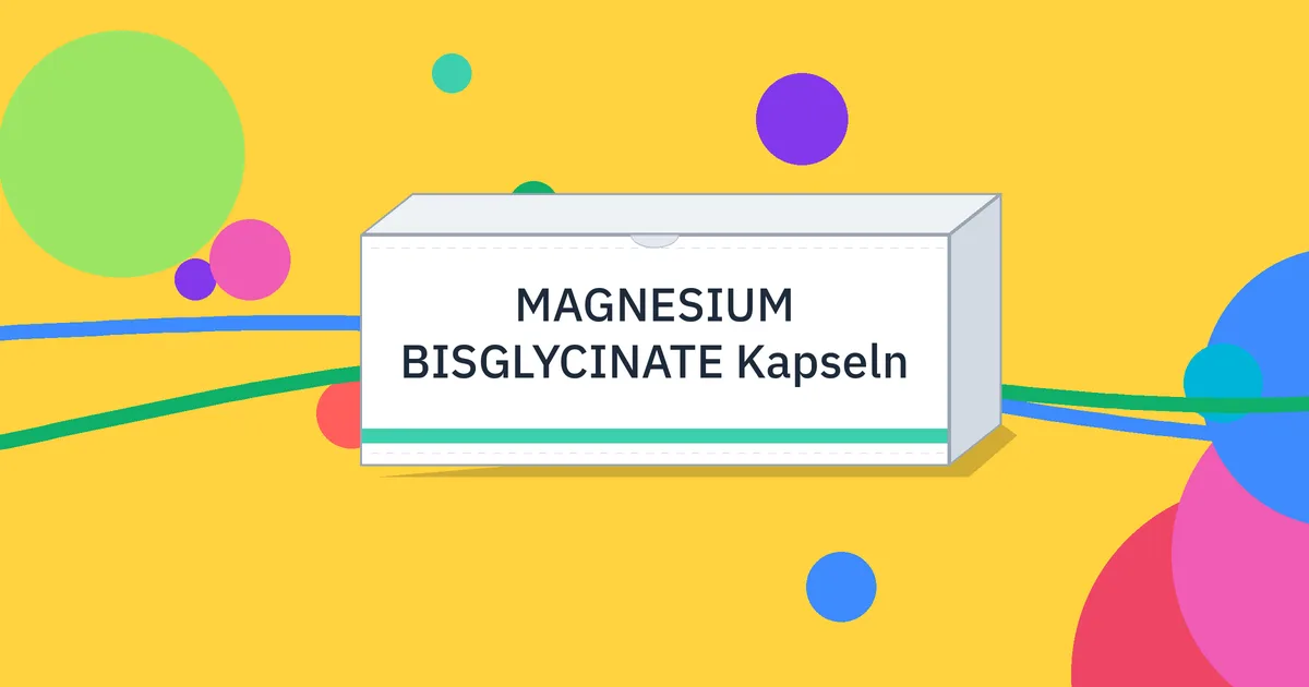 Symbolbild: Packung mit der Aufschrift MAGNESIUM BISGLYCINATE Kapseln (PZN 20399866) – Verfügbarkeit und Bezug in Apotheken in Frankfurt am Main