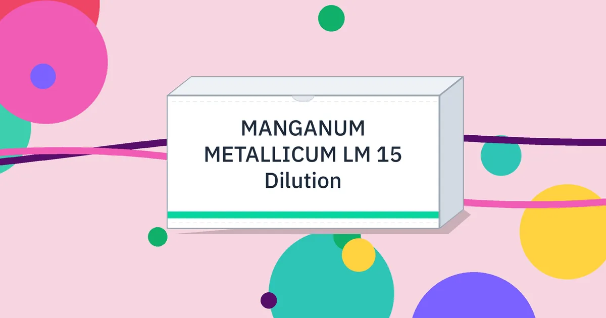 Symbolbild: Packung mit der Aufschrift MANGANUM METALLICUM LM 15 Dilution (PZN 12943273) – Verfügbarkeit und Bezug in Apotheken in Frankfurt am Main