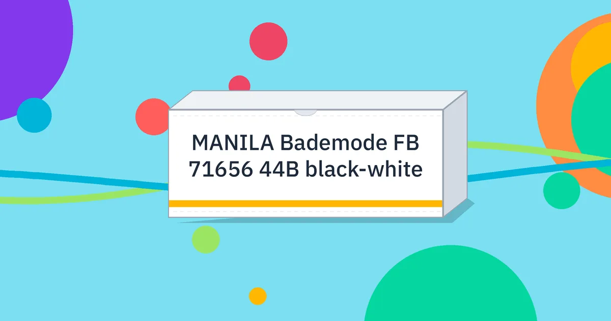 Symbolbild: Packung mit der Aufschrift MANILA Bademode FB 71656 44B black-white (PZN 18711718) – Verfügbarkeit und Bezug in Apotheken in Frankfurt am Main