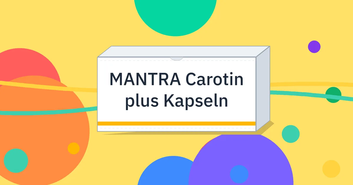 Symbolbild: Packung mit der Aufschrift MANTRA Carotin plus Kapseln (PZN 05850973) – Verfügbarkeit und Bezug in Apotheken in Frankfurt am Main