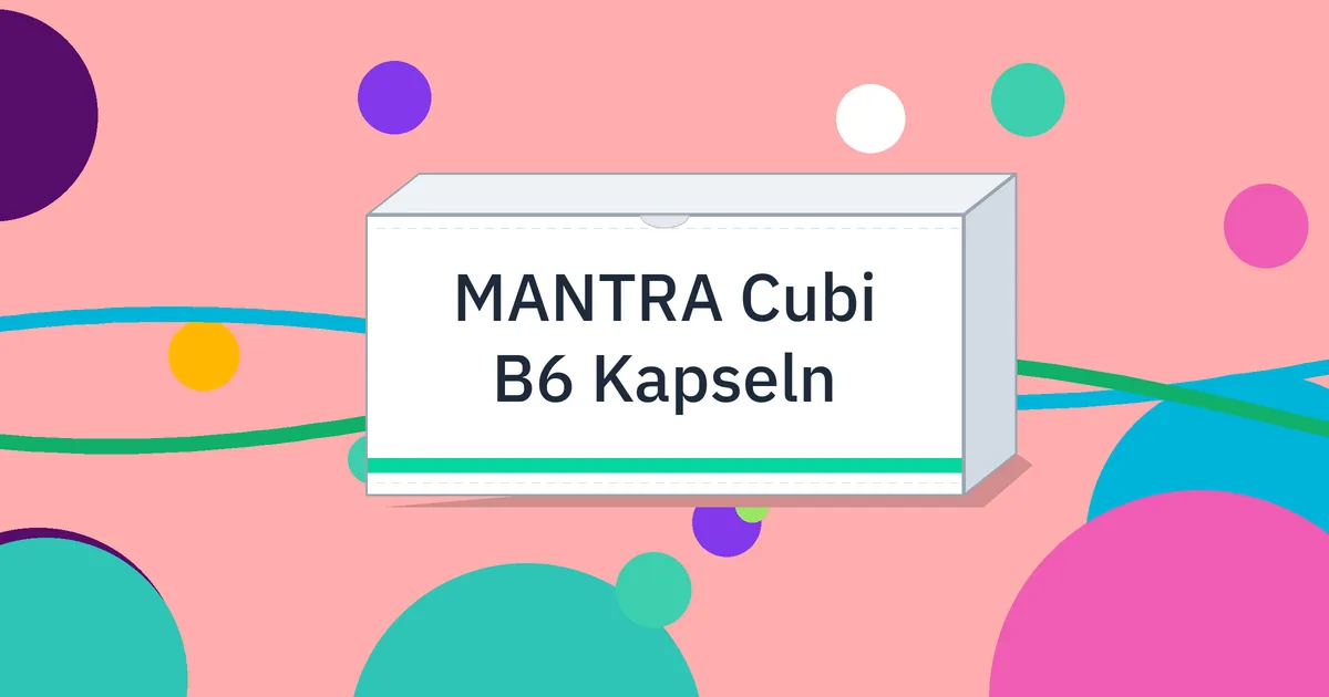 Symbolbild: Packung mit der Aufschrift MANTRA Cubi B6 Kapseln (PZN 18602828) – Verfügbarkeit und Bezug in Apotheken in Frankfurt am Main
