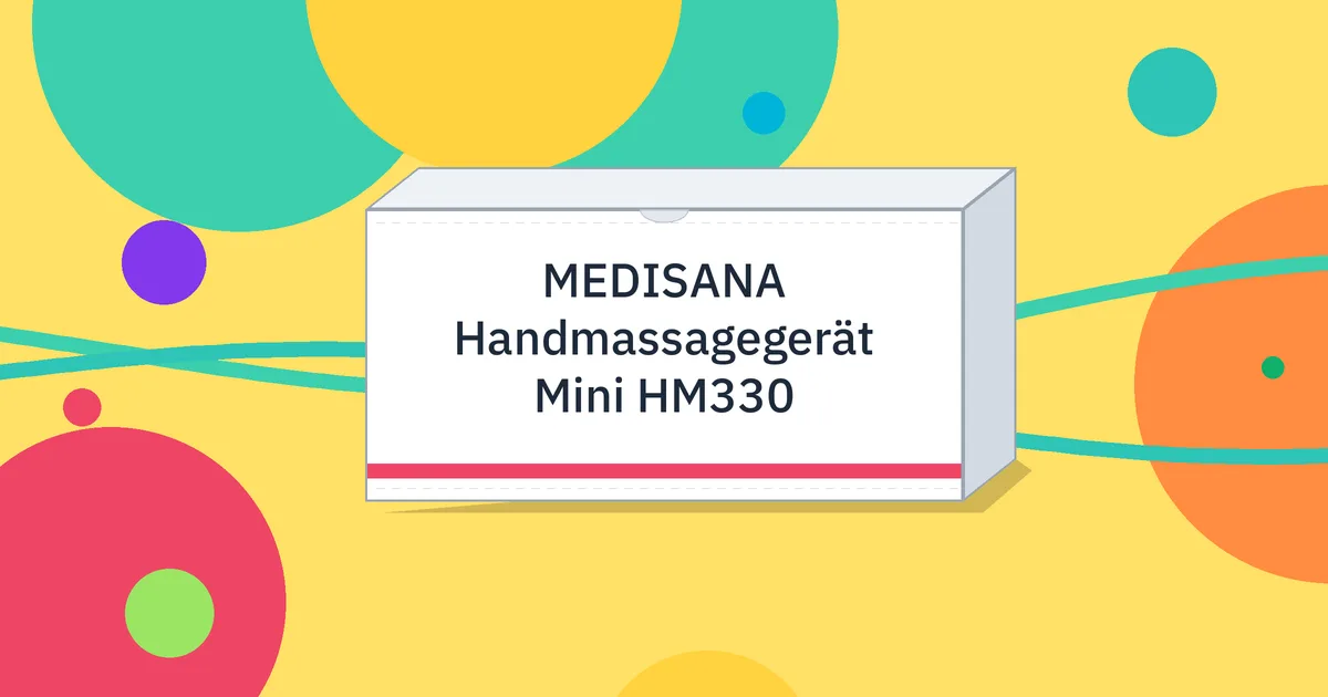 Symbolbild: Packung mit der Aufschrift MEDISANA Handmassagegerät Mini HM330 (PZN 19272439) – Verfügbarkeit und Bezug in Apotheken in Frankfurt am Main