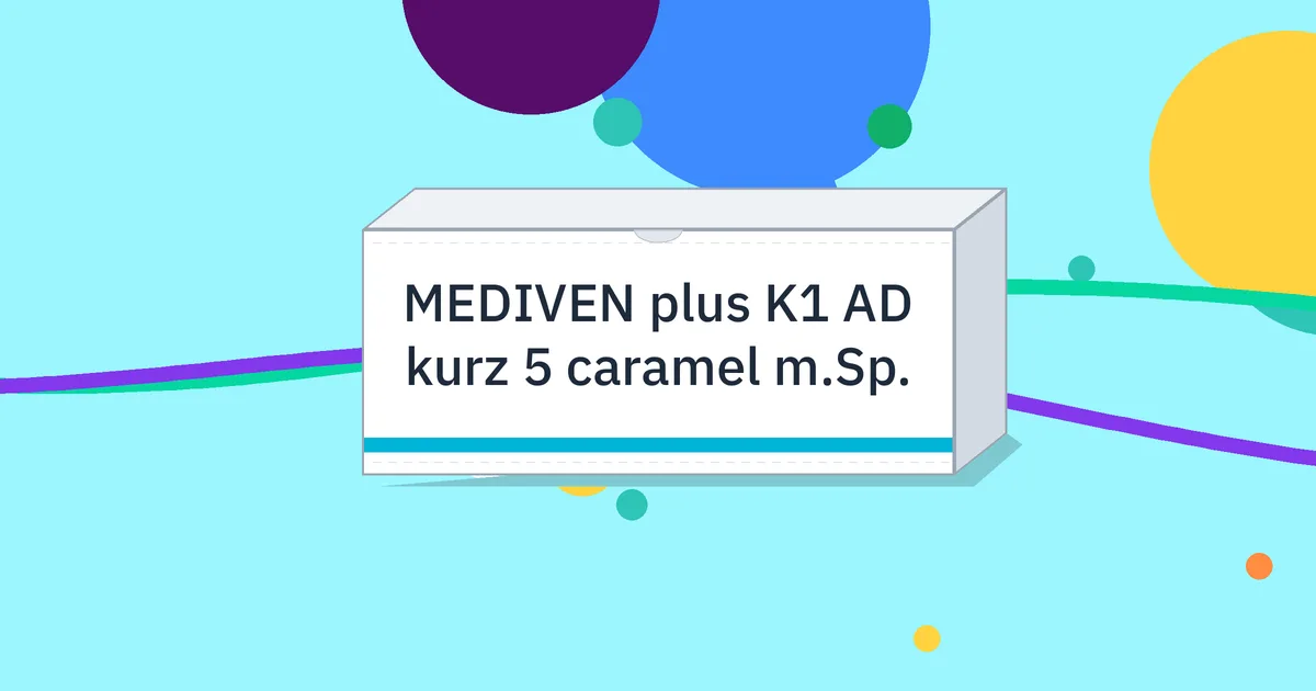 Symbolbild: Packung mit der Aufschrift MEDIVEN plus K1 AD kurz 5 caramel m.Sp. (PZN 14181548) – Verfügbarkeit und Bezug in Apotheken in Frankfurt am Main