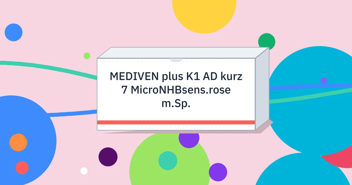 Symbolbild: Packung mit der Aufschrift MEDIVEN plus K1 AD kurz 7 MicroNHBsens.rose m.Sp. (PZN 15906769) – Verfügbarkeit und Bezug in Apotheken in Frankfurt am Main