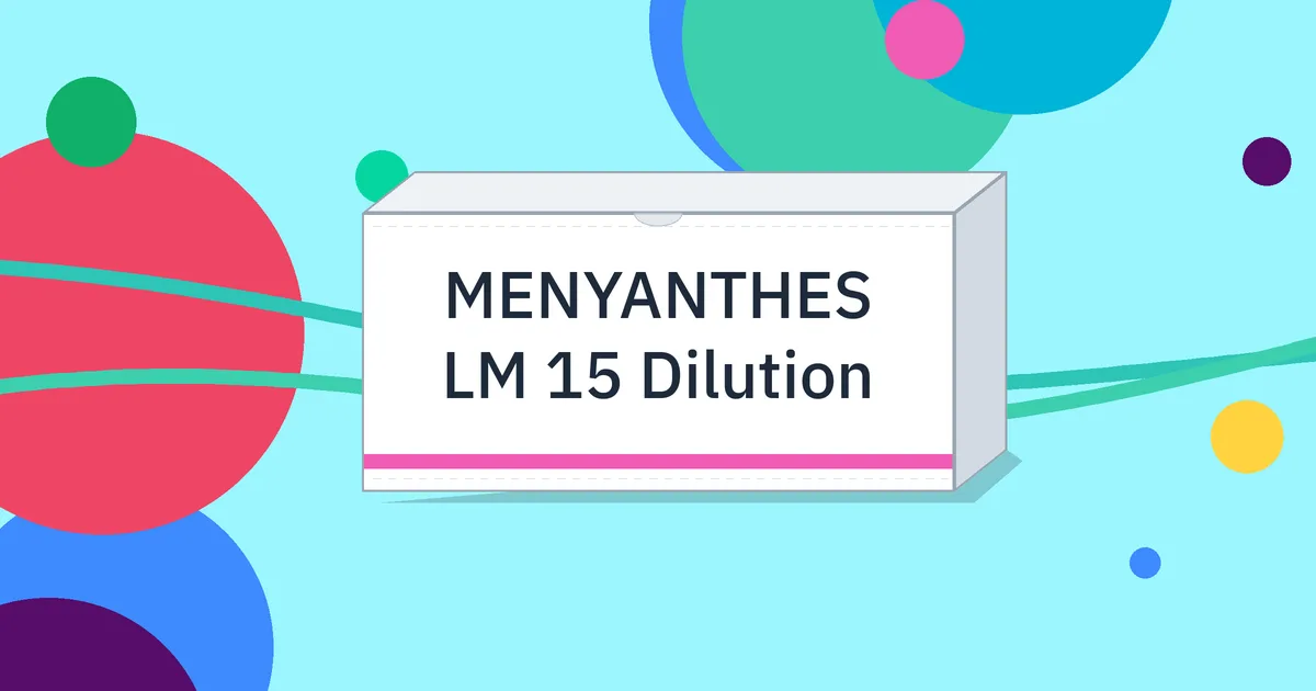 Symbolbild: Packung mit der Aufschrift MENYANTHES LM 15 Dilution (PZN 13605182) – Verfügbarkeit und Bezug in Apotheken in Frankfurt am Main