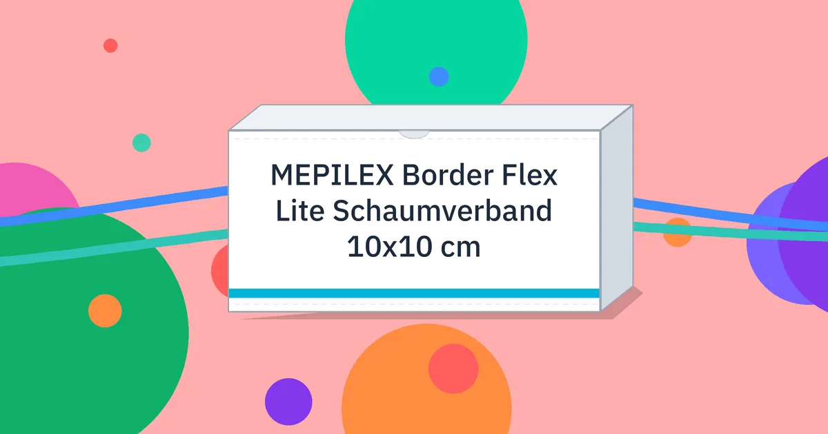 Symbolbild: Packung mit der Aufschrift MEPILEX Border Flex Lite Schaumverband 10x10 cm (PZN 18351846) – Verfügbarkeit und Bezug in Apotheken in Frankfurt am Main