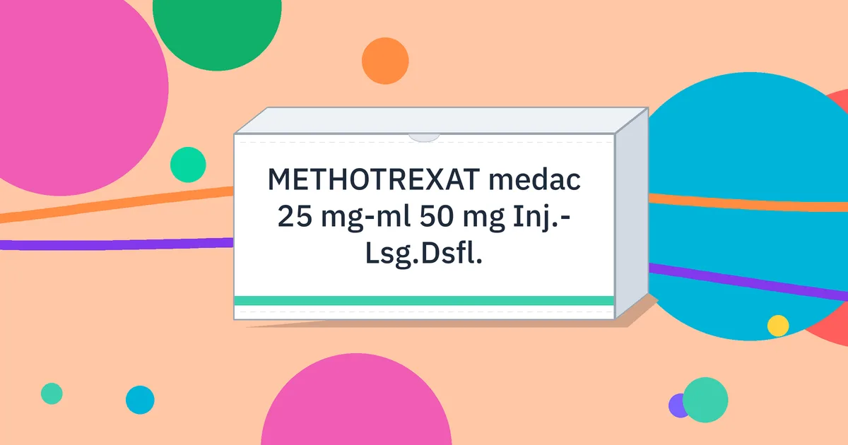 Symbolbild: Packung mit der Aufschrift METHOTREXAT medac 25 mg-ml 50 mg Inj.-Lsg.Dsfl. (PZN 11180927) – Verfügbarkeit und Bezug in Apotheken in Frankfurt am Main
