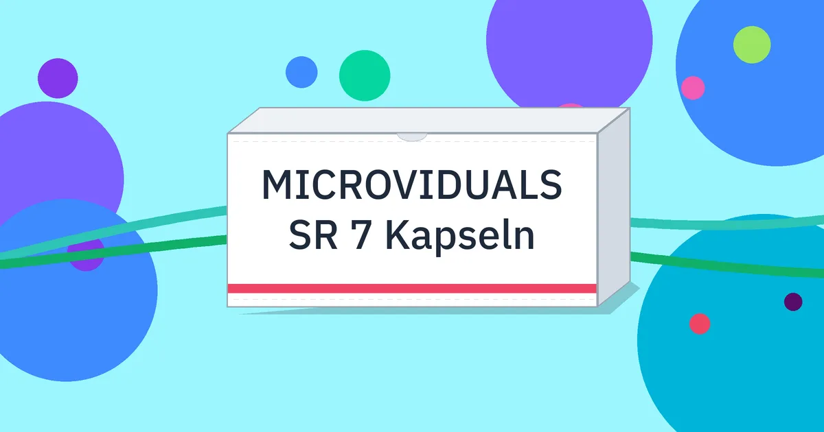 Symbolbild: Packung mit der Aufschrift MICROVIDUALS SR 7 Kapseln (PZN 17934907) – Verfügbarkeit und Bezug in Apotheken in Frankfurt am Main