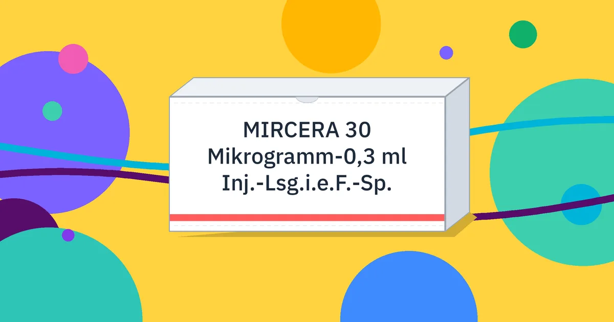 Symbolbild: Packung mit der Aufschrift MIRCERA 30 Mikrogramm-0,3 ml Inj.-Lsg.i.e.F.-Sp. (PZN 05484540) – Verfügbarkeit und Bezug in Apotheken in Frankfurt am Main