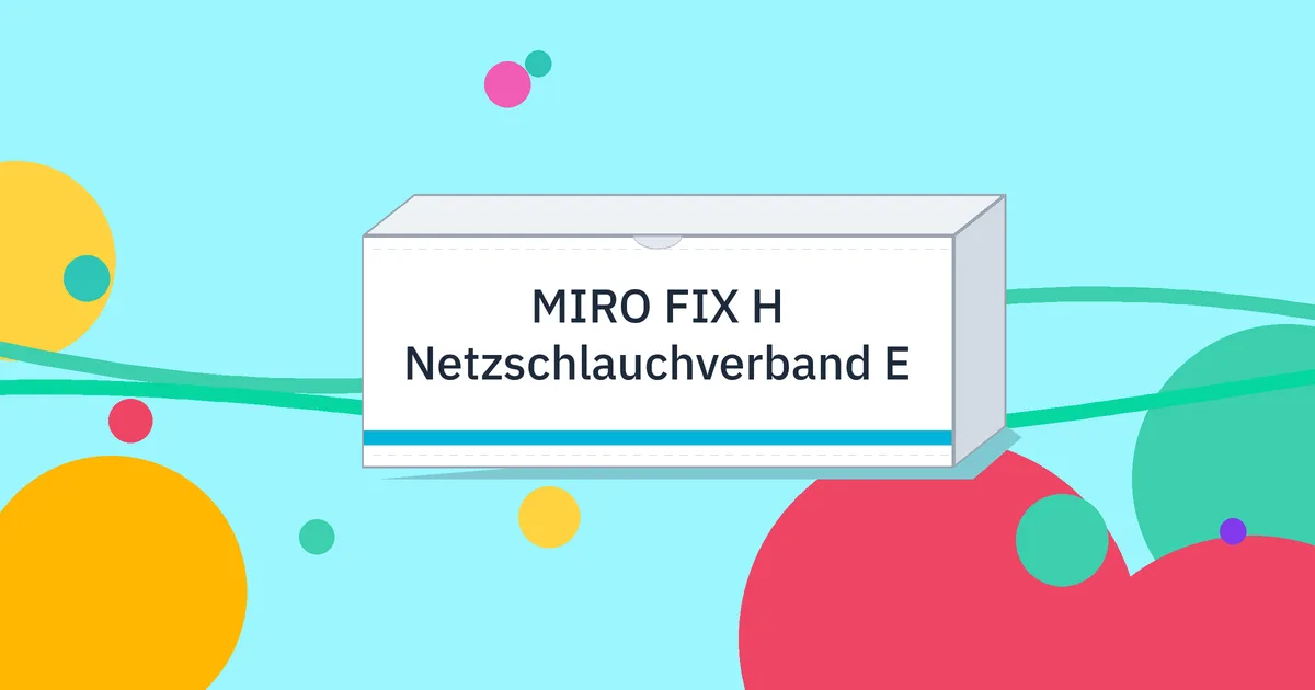 Symbolbild: Packung mit der Aufschrift MIRO FIX H Netzschlauchverband E (PZN 01180464) – Verfügbarkeit und Bezug in Apotheken in Frankfurt am Main