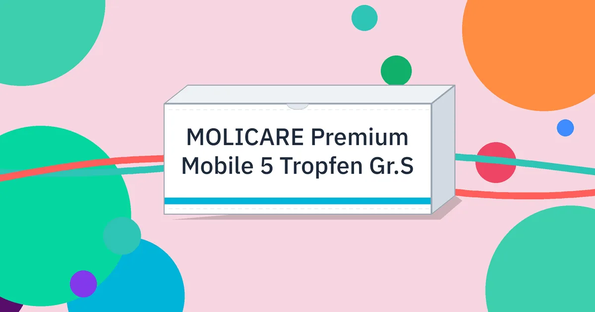 Symbolbild: Packung mit der Aufschrift MOLICARE Premium Mobile 5 Tropfen Gr.S (PZN 14442782) – Verfügbarkeit und Bezug in Apotheken in Frankfurt am Main