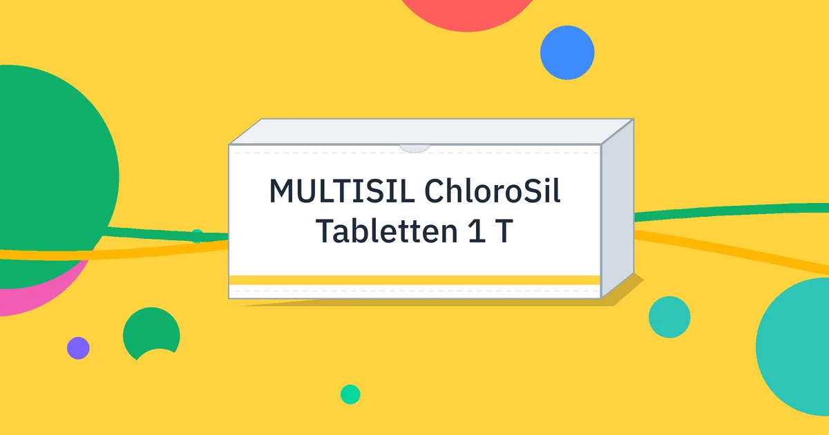 Symbolbild: Packung mit der Aufschrift MULTISIL ChloroSil Tabletten 1 T (PZN 15396788) – Verfügbarkeit und Bezug in Apotheken in Frankfurt am Main