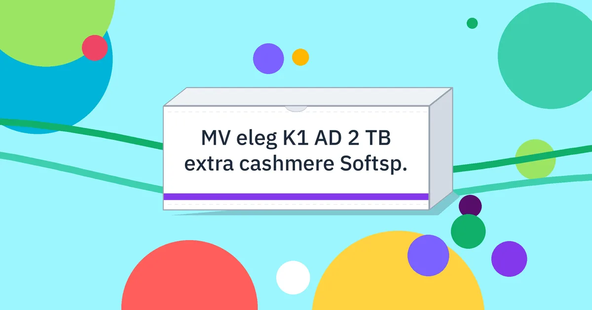Symbolbild: Packung mit der Aufschrift MV eleg K1 AD 2 TB extra cashmere Softsp. (PZN 14649773) – Verfügbarkeit und Bezug in Apotheken in Frankfurt am Main