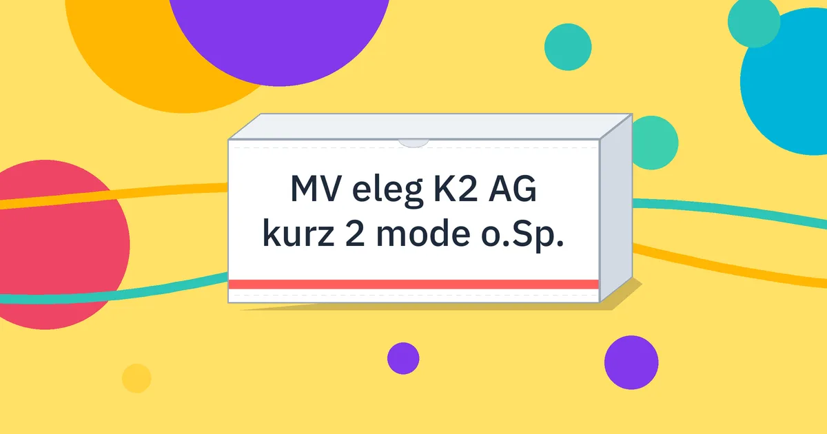 Symbolbild: Packung mit der Aufschrift MV eleg K2 AG kurz 2 mode o.Sp. (PZN 00339891) – Verfügbarkeit und Bezug in Apotheken in Frankfurt am Main