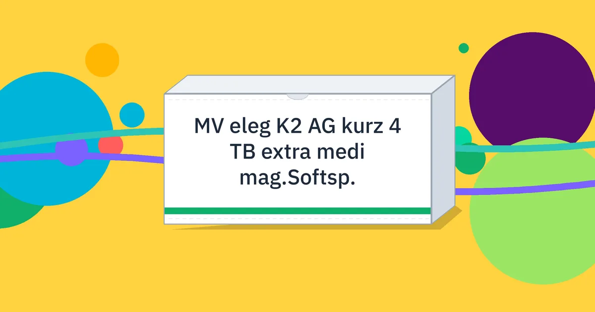 Symbolbild: Packung mit der Aufschrift MV eleg K2 AG kurz 4 TB extra medi mag.Softsp. (PZN 14636049) – Verfügbarkeit und Bezug in Apotheken in Frankfurt am Main