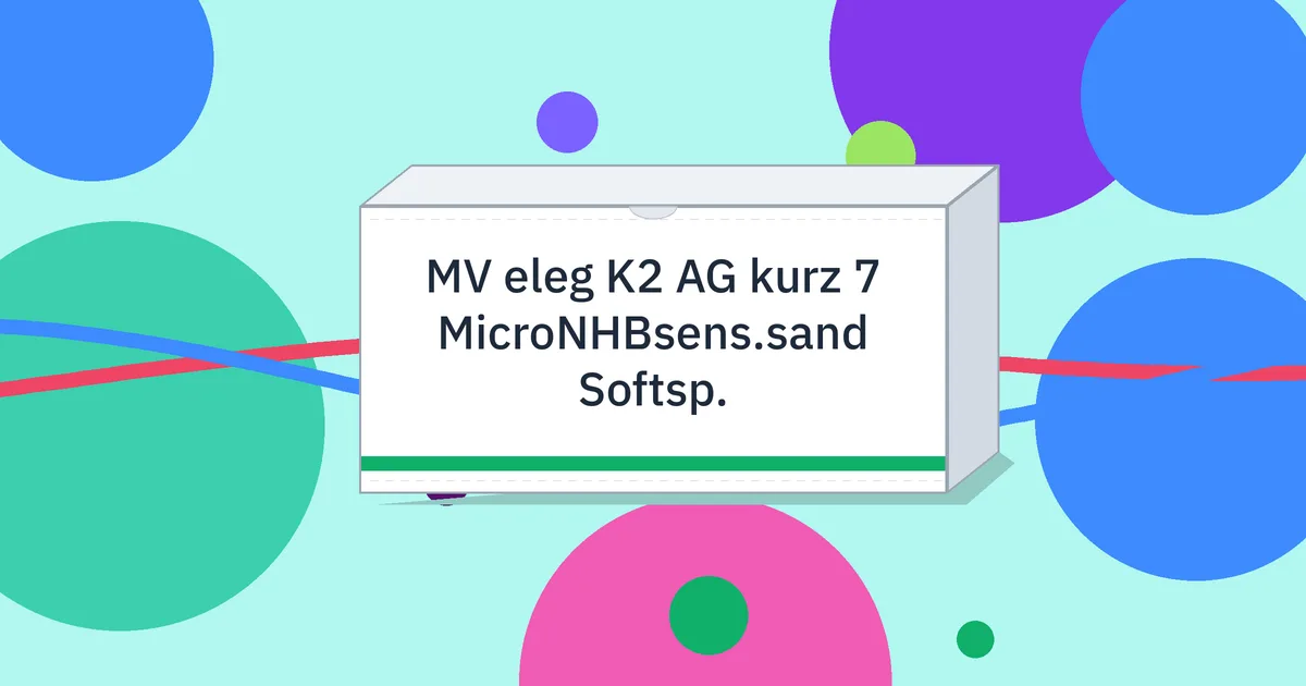 Symbolbild: Packung mit der Aufschrift MV eleg K2 AG kurz 7 MicroNHBsens.sand Softsp. (PZN 18927200) – Verfügbarkeit und Bezug in Apotheken in Frankfurt am Main