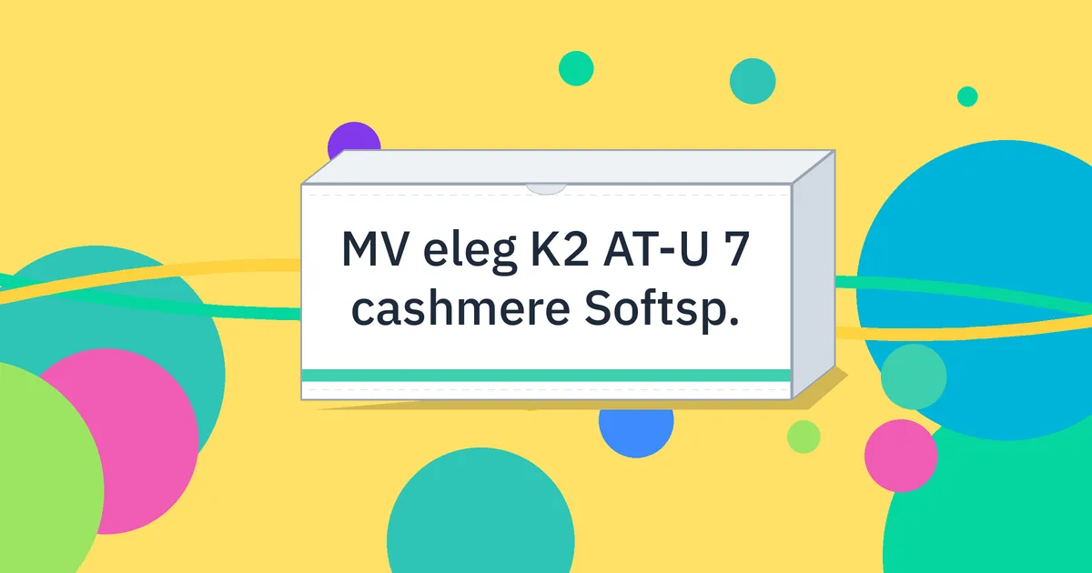 Symbolbild: Packung mit der Aufschrift MV eleg K2 AT-U 7 cashmere Softsp. (PZN 15288828) – Verfügbarkeit und Bezug in Apotheken in Frankfurt am Main