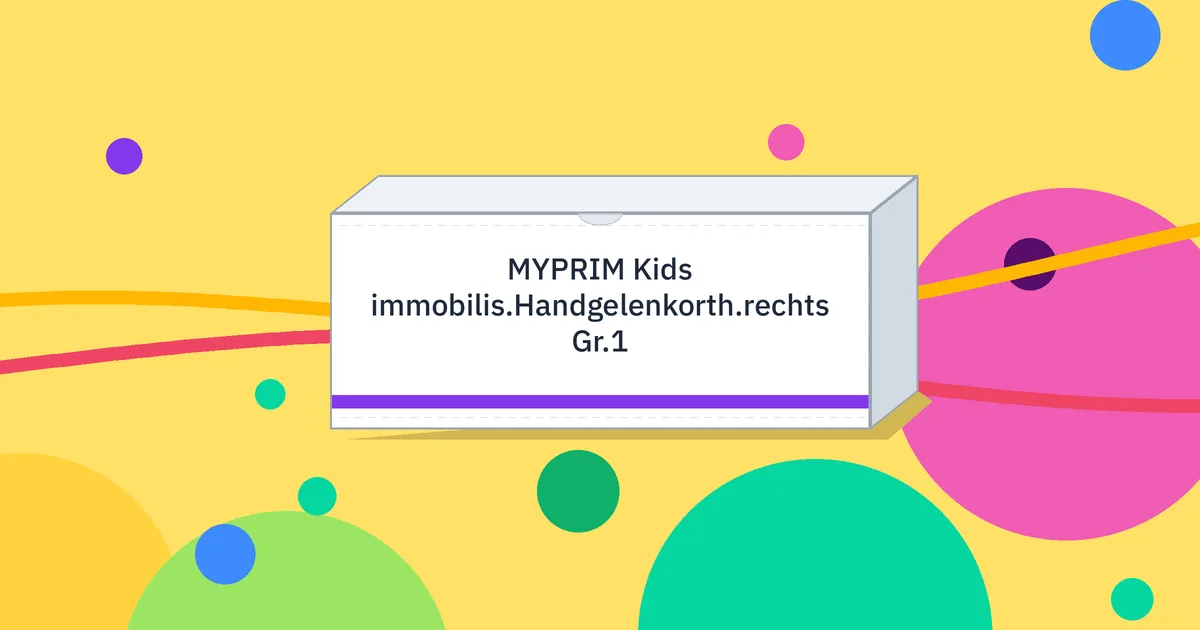 Symbolbild: Packung mit der Aufschrift MYPRIM Kids immobilis.Handgelenkorth.rechts Gr.1 (PZN 17879568) – Verfügbarkeit und Bezug in Apotheken in Frankfurt am Main