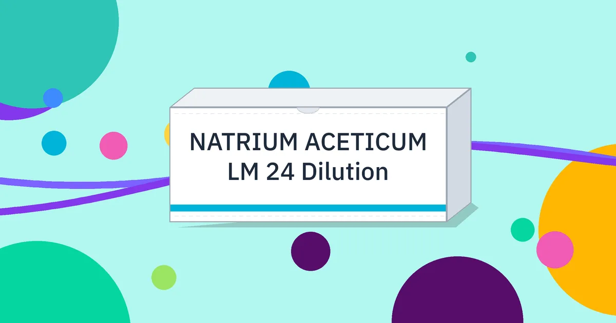 Symbolbild: Packung mit der Aufschrift NATRIUM ACETICUM LM 24 Dilution (PZN 12959073) – Verfügbarkeit und Bezug in Apotheken in Frankfurt am Main