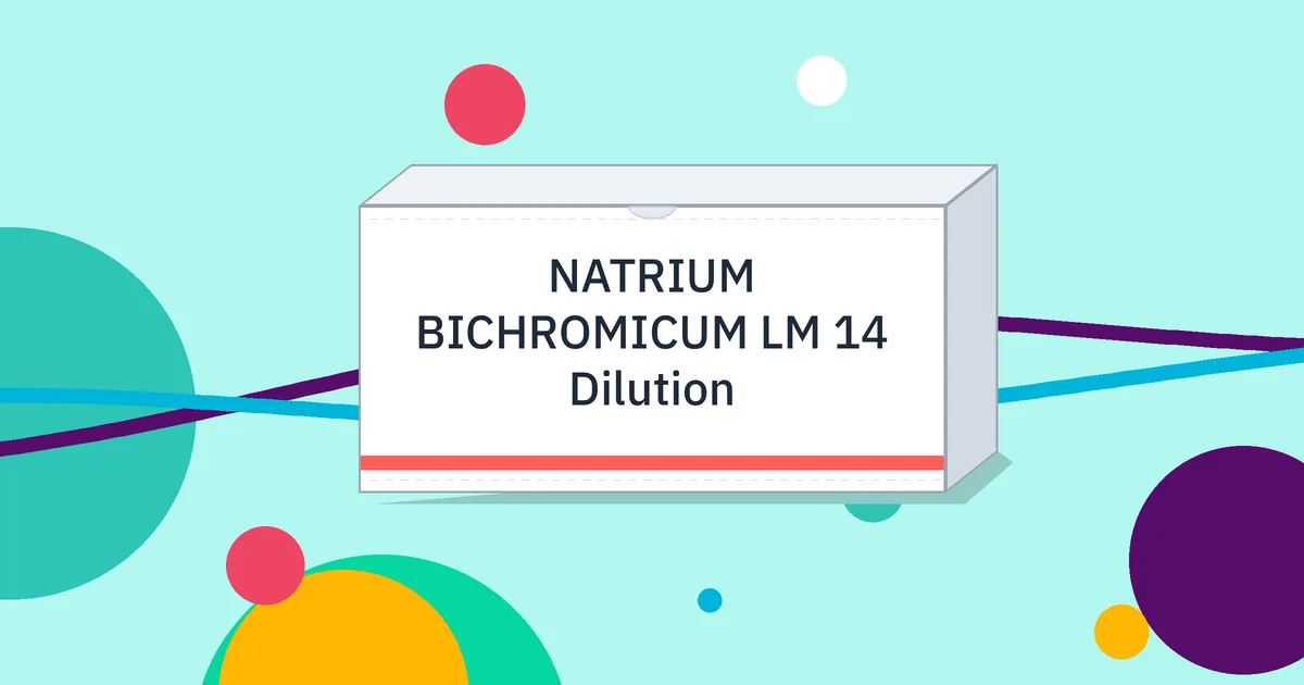 Symbolbild: Packung mit der Aufschrift NATRIUM BICHROMICUM LM 14 Dilution (PZN 12960780) – Verfügbarkeit und Bezug in Apotheken in Frankfurt am Main