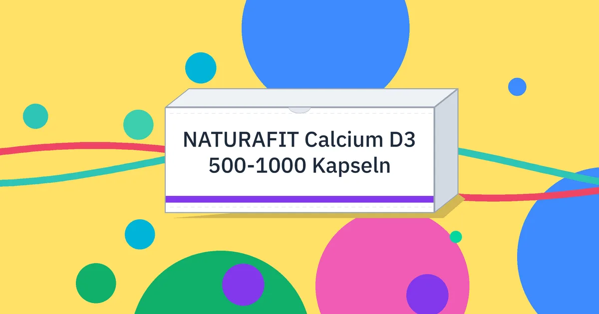 Symbolbild: Packung mit der Aufschrift NATURAFIT Calcium D3 500-1000 Kapseln (PZN 12515821) – Verfügbarkeit und Bezug in Apotheken in Frankfurt am Main