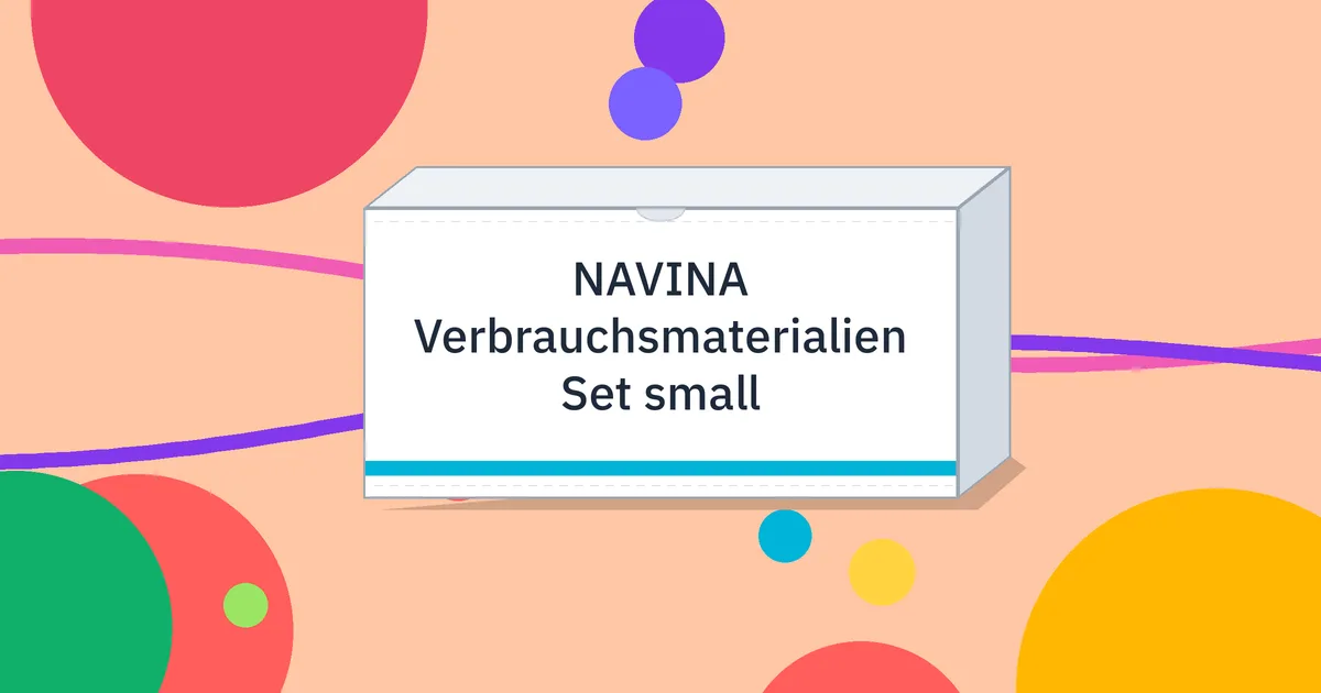 Symbolbild: Packung mit der Aufschrift NAVINA Verbrauchsmaterialien Set small (PZN 18054692) – Verfügbarkeit und Bezug in Apotheken in Frankfurt am Main