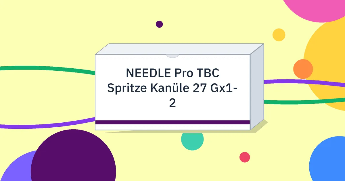 Symbolbild: Packung mit der Aufschrift NEEDLE Pro TBC Spritze Kanüle 27 Gx1-2 (PZN 09106622) – Verfügbarkeit und Bezug in Apotheken in Frankfurt am Main