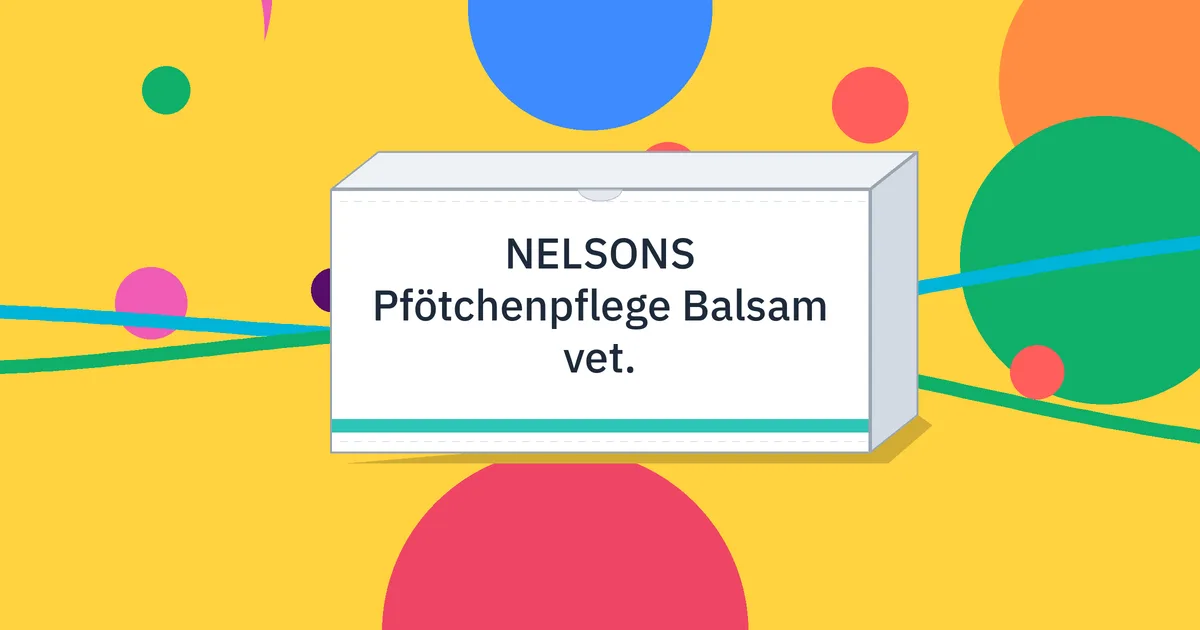 Symbolbild: Packung mit der Aufschrift NELSONS Pfötchenpflege Balsam vet. (PZN 16160148) – Verfügbarkeit und Bezug in Apotheken in Frankfurt am Main