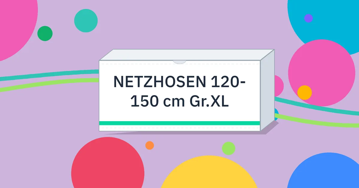 Symbolbild: Packung mit der Aufschrift NETZHOSEN 120-150 cm Gr.XL (PZN 10831742) – Verfügbarkeit und Bezug in Apotheken in Frankfurt am Main