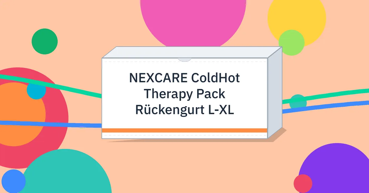 Symbolbild: Packung mit der Aufschrift NEXCARE ColdHot Therapy Pack Rückengurt L-XL (PZN 16360769) – Verfügbarkeit und Bezug in Apotheken in Frankfurt am Main