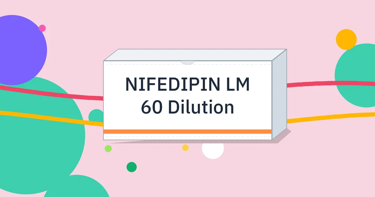 Symbolbild: Packung mit der Aufschrift NIFEDIPIN LM 60 Dilution (PZN 12969798) – Verfügbarkeit und Bezug in Apotheken in Frankfurt am Main