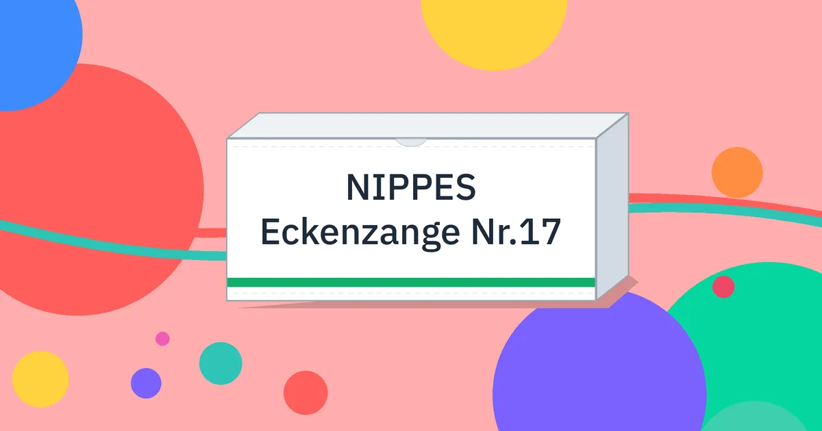 Symbolbild: Packung mit der Aufschrift NIPPES Eckenzange Nr.17 (PZN 01653431) – Verfügbarkeit und Bezug in Apotheken in Frankfurt am Main