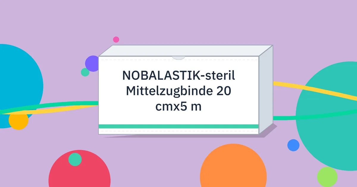 Symbolbild: Packung mit der Aufschrift NOBALASTIK-steril Mittelzugbinde 20 cmx5 m (PZN 10322839) – Verfügbarkeit und Bezug in Apotheken in Frankfurt am Main