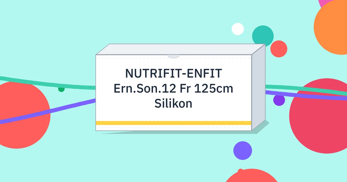 Symbolbild: Packung mit der Aufschrift NUTRIFIT-ENFIT Ern.Son.12 Fr 125cm Silikon (PZN 14186994) – Verfügbarkeit und Bezug in Apotheken in Frankfurt am Main