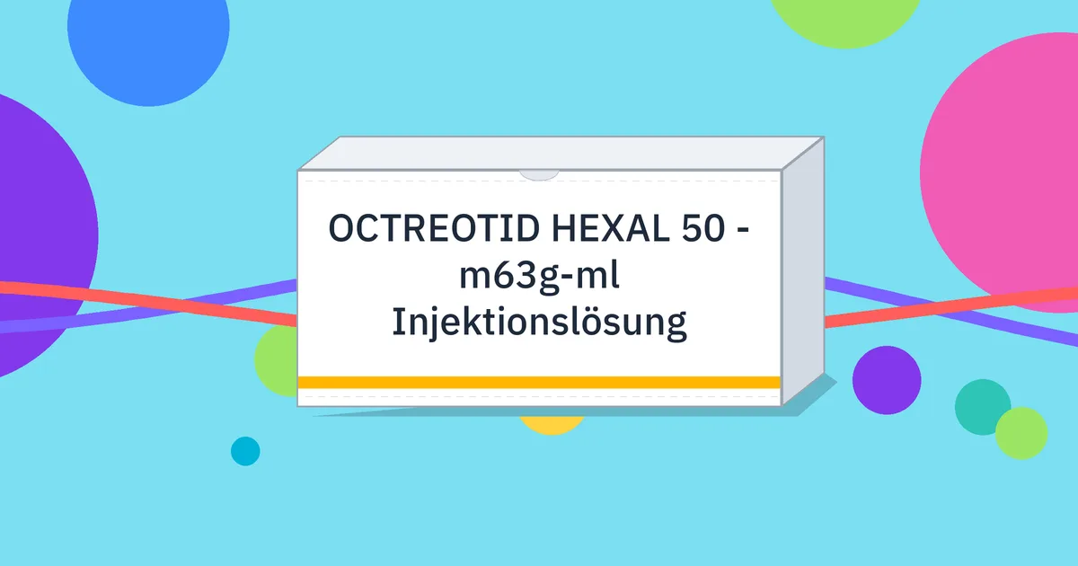 Symbolbild: Packung mit der Aufschrift OCTREOTID HEXAL 50 -m63g-ml Injektionslösung (PZN 06715993) – Verfügbarkeit und Bezug in Apotheken in Frankfurt am Main