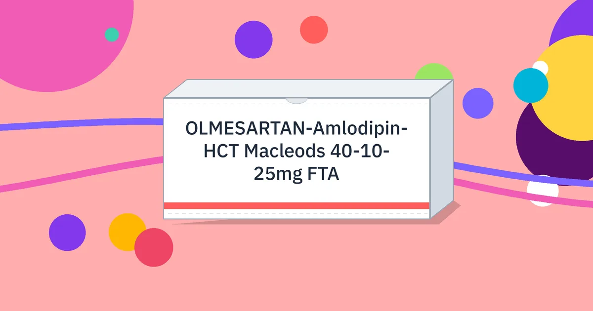Symbolbild: Packung mit der Aufschrift OLMESARTAN-Amlodipin-HCT Macleods 40-10-25mg FTA (PZN 18314756) – Verfügbarkeit und Bezug in Apotheken in Frankfurt am Main