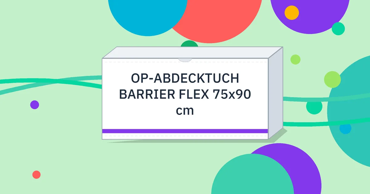 Symbolbild: Packung mit der Aufschrift OP-ABDECKTUCH BARRIER FLEX 75x90 cm (PZN 19416074) – Verfügbarkeit und Bezug in Apotheken in Frankfurt am Main