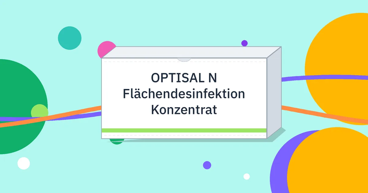 Symbolbild: Packung mit der Aufschrift OPTISAL N Flächendesinfektion Konzentrat (PZN 03979912) – Verfügbarkeit und Bezug in Apotheken in Frankfurt am Main
