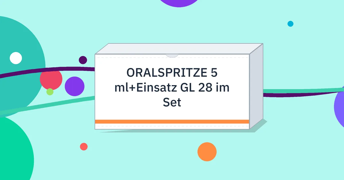 Symbolbild: Packung mit der Aufschrift ORALSPRITZE 5 ml+Einsatz GL 28 im Set (PZN 18878789) – Verfügbarkeit und Bezug in Apotheken in Frankfurt am Main