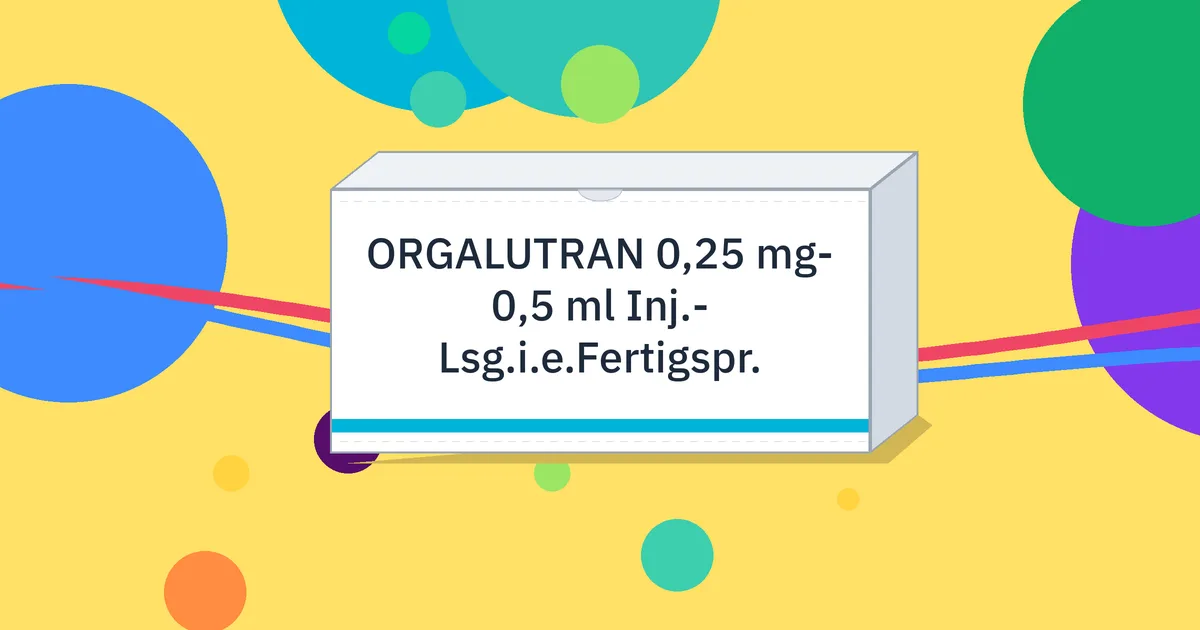 Symbolbild: Packung mit der Aufschrift ORGALUTRAN 0,25 mg-0,5 ml Inj.-Lsg.i.e.Fertigspr. (PZN 18224680) – Verfügbarkeit und Bezug in Apotheken in Frankfurt am Main