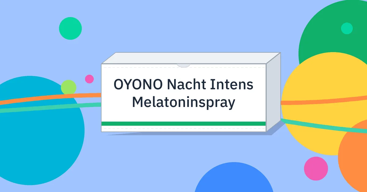 Symbolbild: Packung mit der Aufschrift OYONO Nacht Intens Melatoninspray (PZN 18842001) – Verfügbarkeit und Bezug in Apotheken in Frankfurt am Main